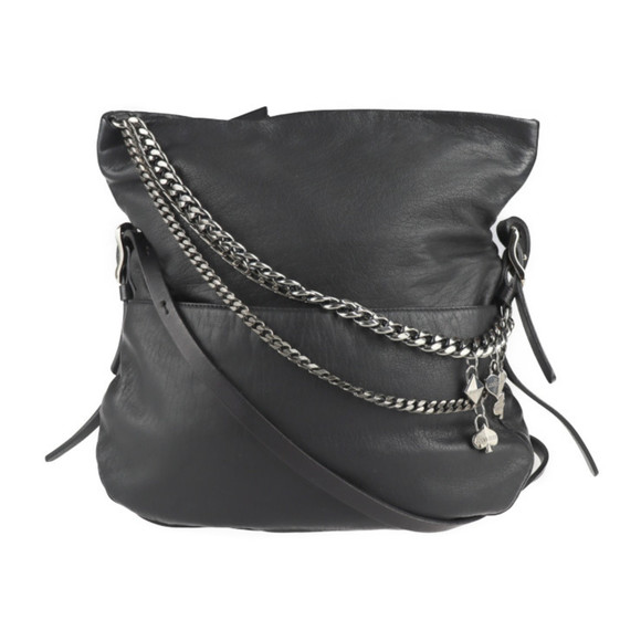 Jimmy Choo | Bags | Jimmy Choo Biker Shoulder Bag Leather Black Chain ...